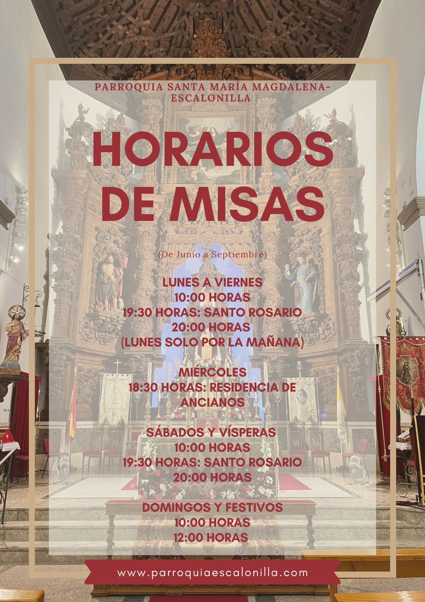 Horarios de misas - Parroquia Santa María Magdalena